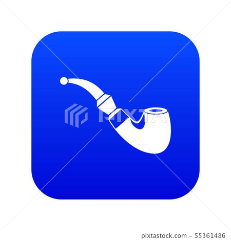 Wooden pipe icon digital blue - Stock Illustration [55361486] - PIXTA