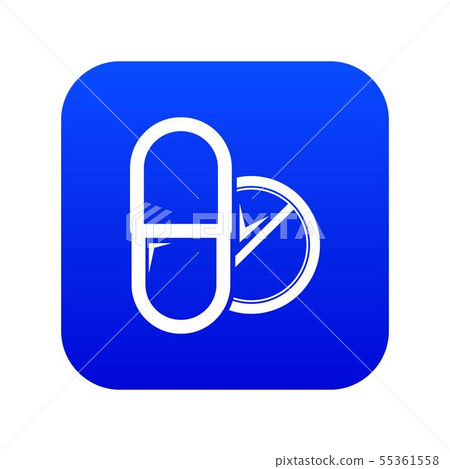 Pill tablet icon blue vector - Stock Illustration [55361558] - PIXTA