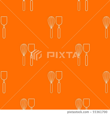 Cutlery bake pattern vector orange - Stock Illustration [55361700] - PIXTA