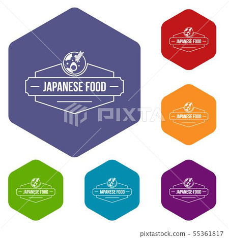 Menu japanese food icons vector hexahedron - Stock Illustration ...