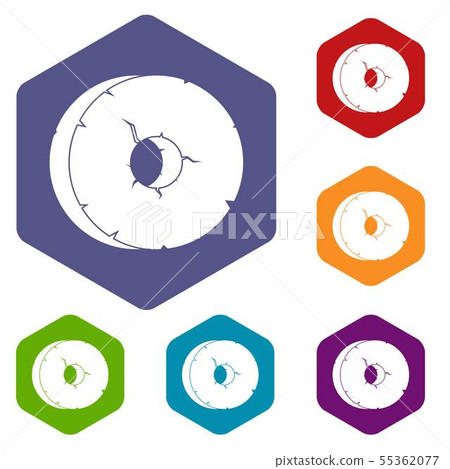 Primitive tool icons vector hexahedron - Stock Illustration [55362077 ...
