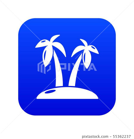 Tropical island icon blue vector - Stock Illustration [55362237] - PIXTA