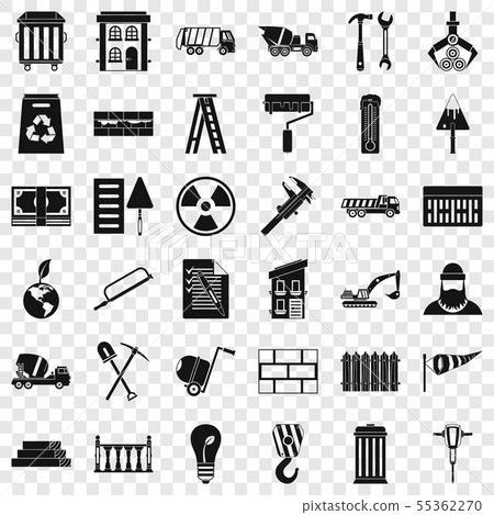 Building hammer icons set, simple style - Stock Illustration [55362270 ...