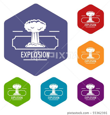 Smoke explosion icons vector hexahedron - Stock Illustration [55362391 ...