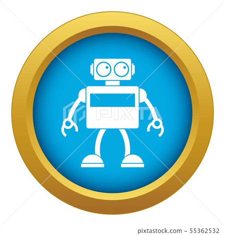 Android robot icon blue vector isolated - Stock Illustration [55362532 ...