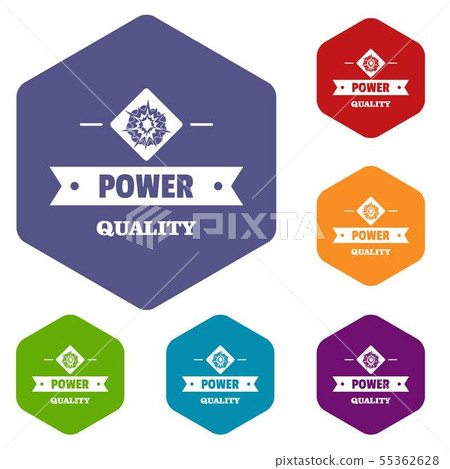 Power quality icons vector hexahedron - Stock Illustration [55362628 ...