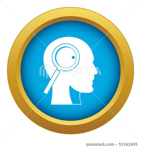 Magnifying glass in head icon blue vector isolated-插圖素材 [55362695 ...