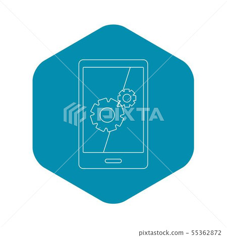 Working phone icon, outline style - Stock Illustration [55362872] - PIXTA