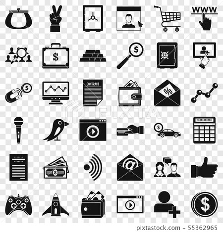 Digital development icons set, simple style - Stock Illustration ...