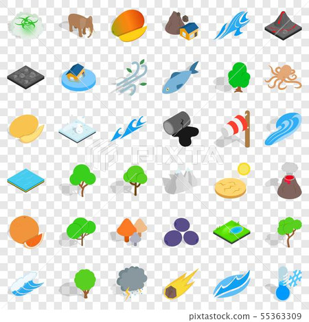 Our earth icons set, isometric style - Stock Illustration [55363309 ...