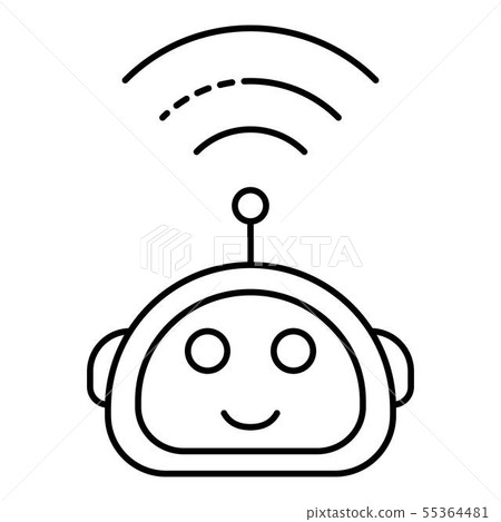 Wireless assistant icon, outline style - Stock Illustration [55364481 ...