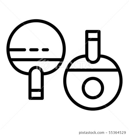 Two ping pong paddles icon, outline style - Stock Illustration ...