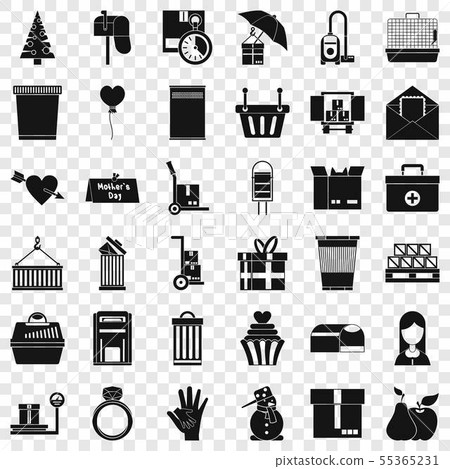 Carton box icons set, simple style - Stock Illustration [55365231] - PIXTA