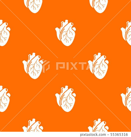 Human heart organ pattern vector orange - Stock Illustration [55365316 ...