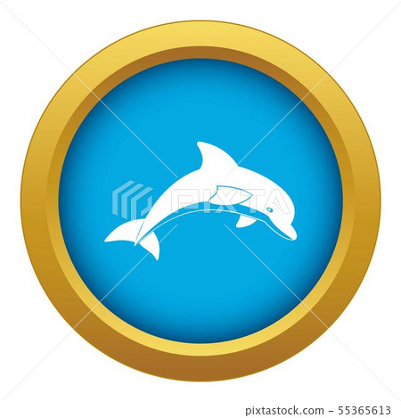 Jumping dolphin icon blue vector isolated - Stock Illustration ...