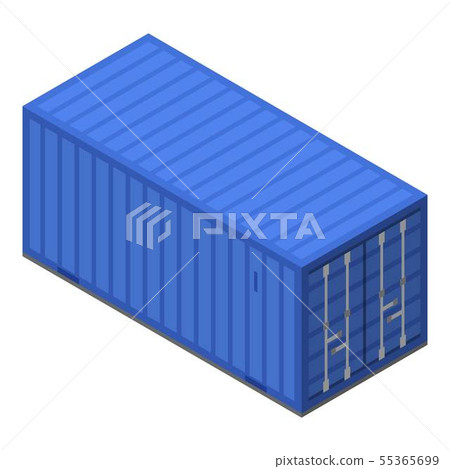 Blue container icon, isometric style - Stock Illustration [55365699 ...