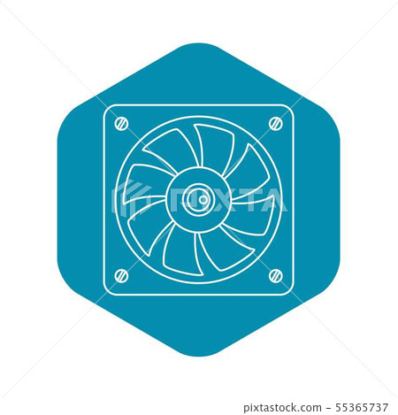 Computer fan cooler icon, outline style - Stock Illustration [55365737 ...