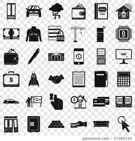 Credit calculator icons set, simple style - Stock Illustration ...