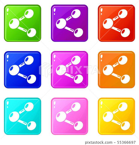 Share icons set 9 color collection - Stock Illustration [55366697] - PIXTA