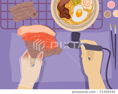 Hands Fake Food Illustration - Stock Illustration [55369344] - PIXTA