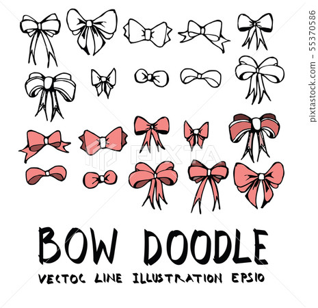 Hand drawn bow isolated Vector sketch - Stock Illustration [55370586 ...