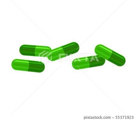 Capsule tablets. Vector illustration on white... - Stock Illustration ...