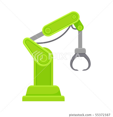 Green robotic arm. Vector illustration on white... - Stock Illustration ...