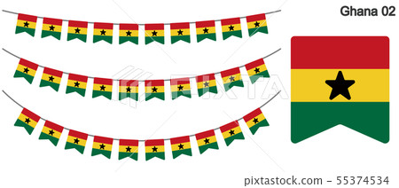 Garland of Ghana flag vector data (bunting... - Stock Illustration ...