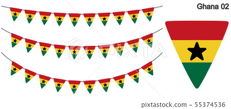 Garland of Ghana flag vector data (bunting... - Stock Illustration ...