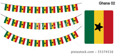 Garland of Ghana flag vector data (bunting... - Stock Illustration ...