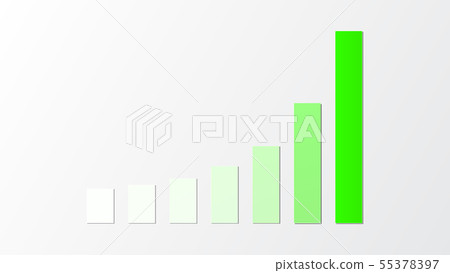 green gradient up trend bar chart - Stock Illustration [55378397] - PIXTA