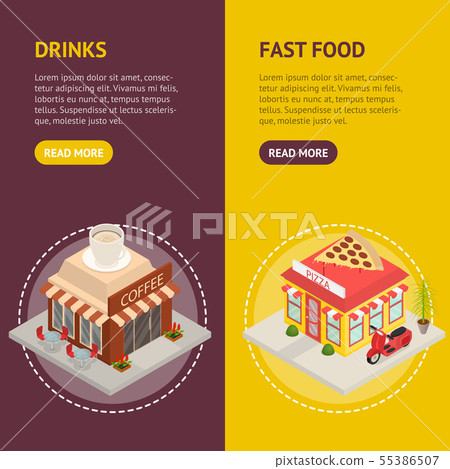 Commercial City Shops Signs 3d Banner Vecrtical... - Stock Illustration ...