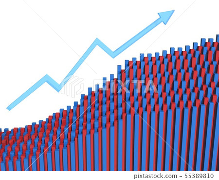 Graph statistics rising trend - Stock Illustration [55389810] - PIXTA