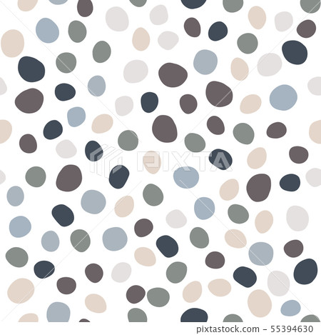 Hand drawn pebble seamless pattern on white - Stock Illustration ...