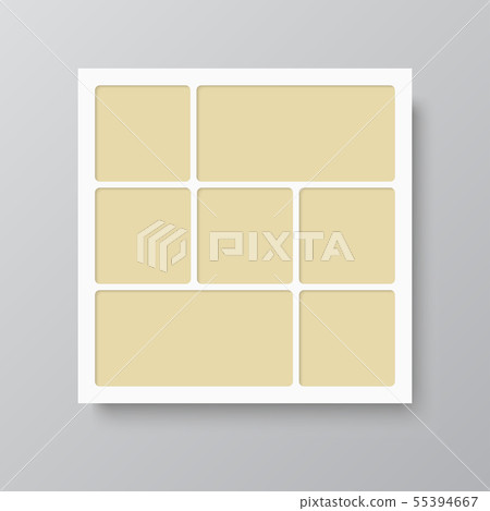 Collage seven frames, photos, parts or pictures. - Stock Illustration ...