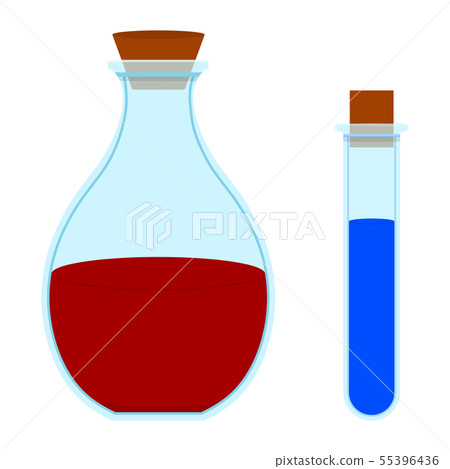 Healing and Mana Potions. Cartoon Magic Elixir... - Stock Illustration ...