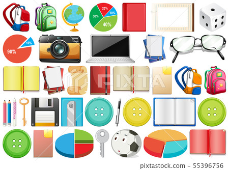 Set of different objects - Stock Illustration [55396756] - PIXTA