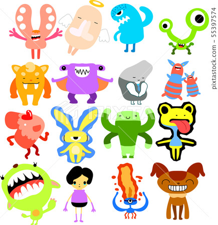 Monster monster cute strange character... - Stock Illustration ...