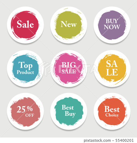 Colorful vector paper circle, sticker, label, bann - Stock Illustration ...