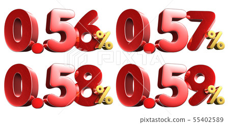 0.56,0.57,0.58,0.59 percent 3d. - Stock Illustration [55402589] - PIXTA