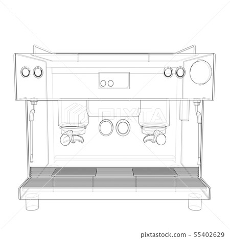 Outline coffee machine. Vector - Stock Illustration [55402629] - PIXTA