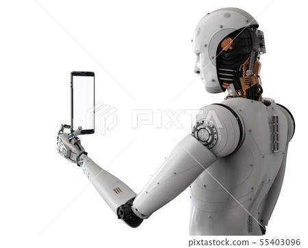 robot holding tablet - Stock Illustration [55403096] - PIXTA
