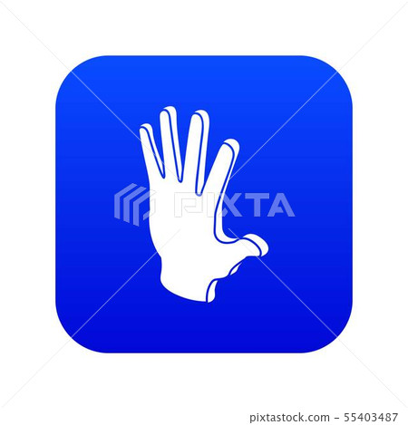 Election greeting hand icon blue vector - Stock Illustration [55403487 ...