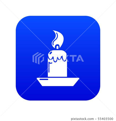 Candle icon blue vector - Stock Illustration [55403500] - PIXTA