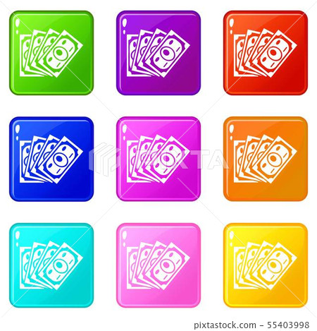 Money icons set 9 color collection - Stock Illustration [55403998] - PIXTA