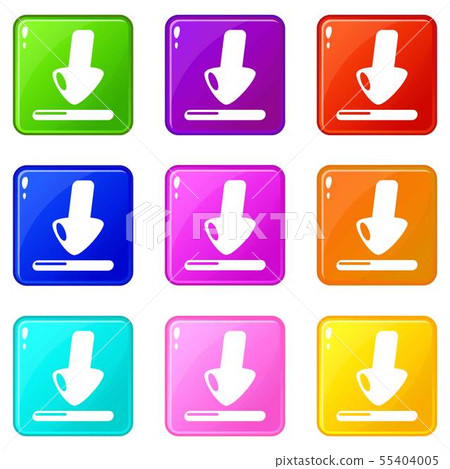 Download icons set 9 color collection - Stock Illustration [55404005 ...