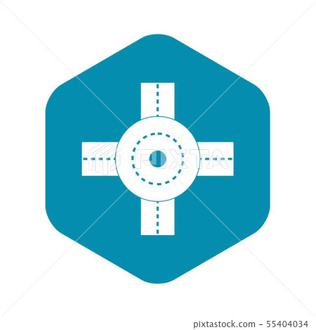 Big road junction icon, simple style - Stock Illustration [55404034 ...