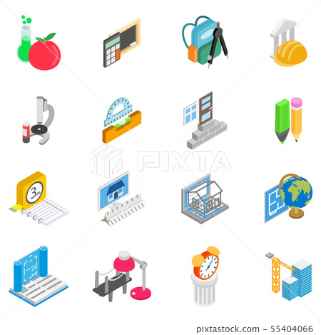 Tuition icons set, isometric style - Stock Illustration [55404066] - PIXTA