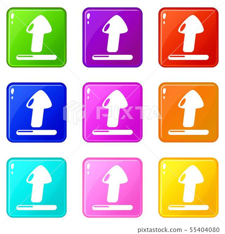 Upload icons set 9 color collection - Stock Illustration [55404080] - PIXTA
