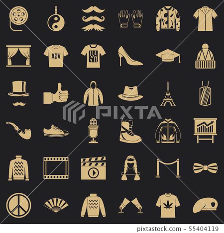 Mode icons set, simple style - Stock Illustration [55404119] - PIXTA